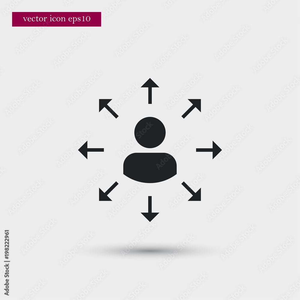 Multitasking icon. Simple teamwork element illustration. Office symbol ...