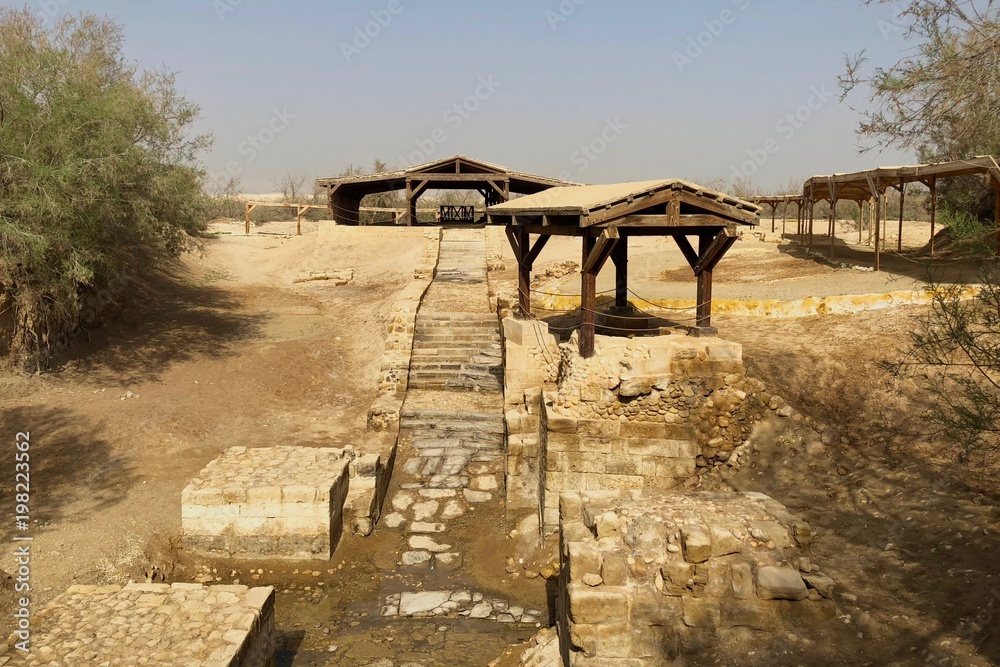 Baptismal pool where Jesus Christ baptized near Jordan River in Jordan ...