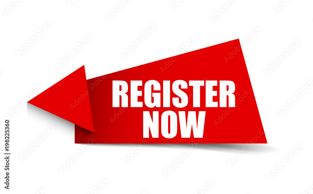 banner register now Stock Vector | Adobe Stock