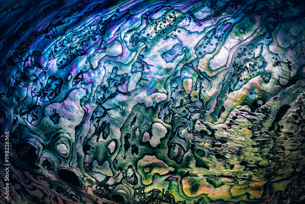 Nature texture pattern of nacre mother-of-pearl inner side of Paua ...
