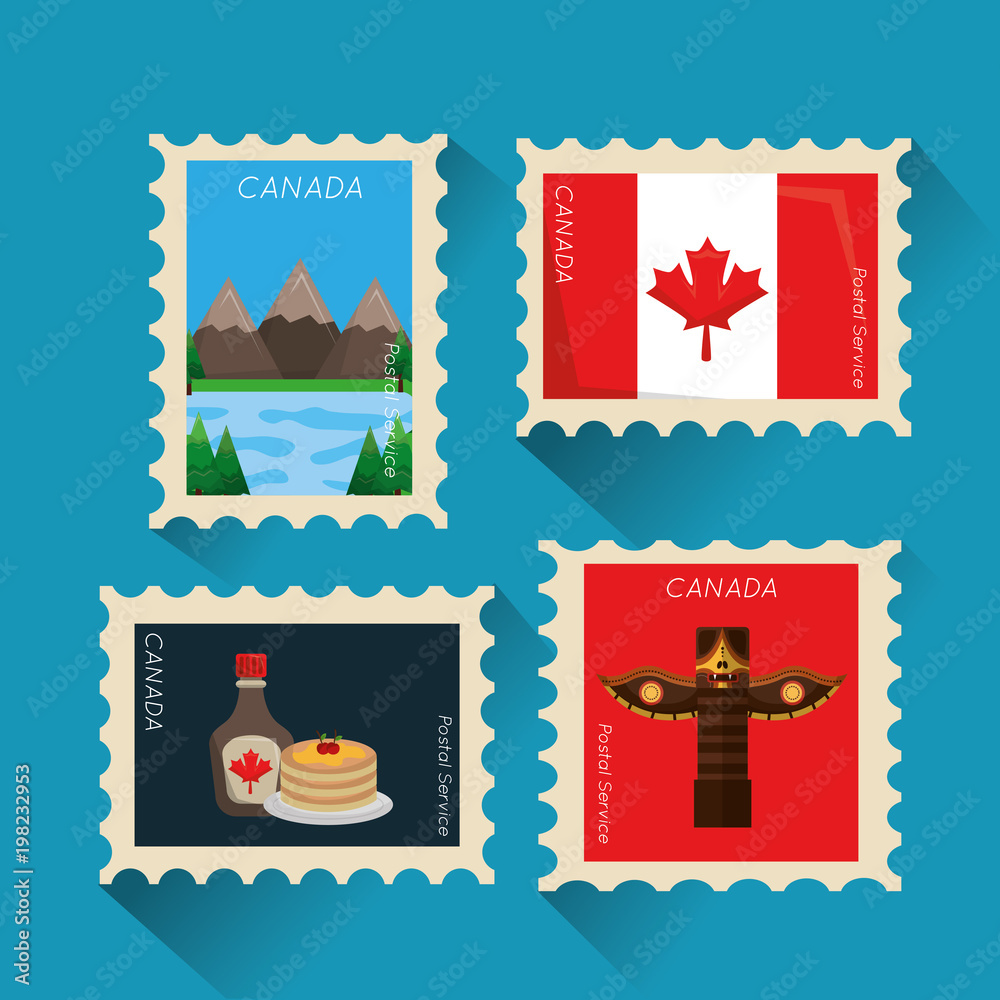 postage stamp canadian collection image vector illustration Stock ...