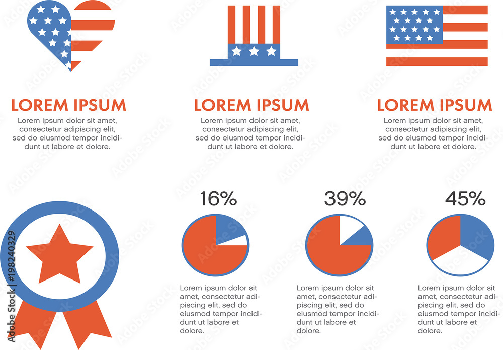 America-Themed Infographic Layout Stock Template | Adobe Stock