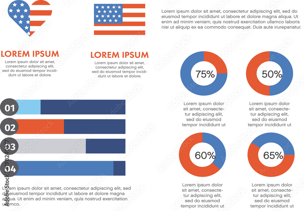 America-Themed Infographic Layout Stock Template | Adobe Stock