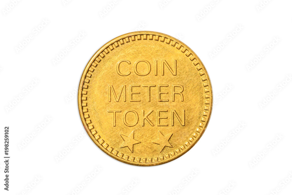 American golden coin meter token with the side of gold stars of America ...
