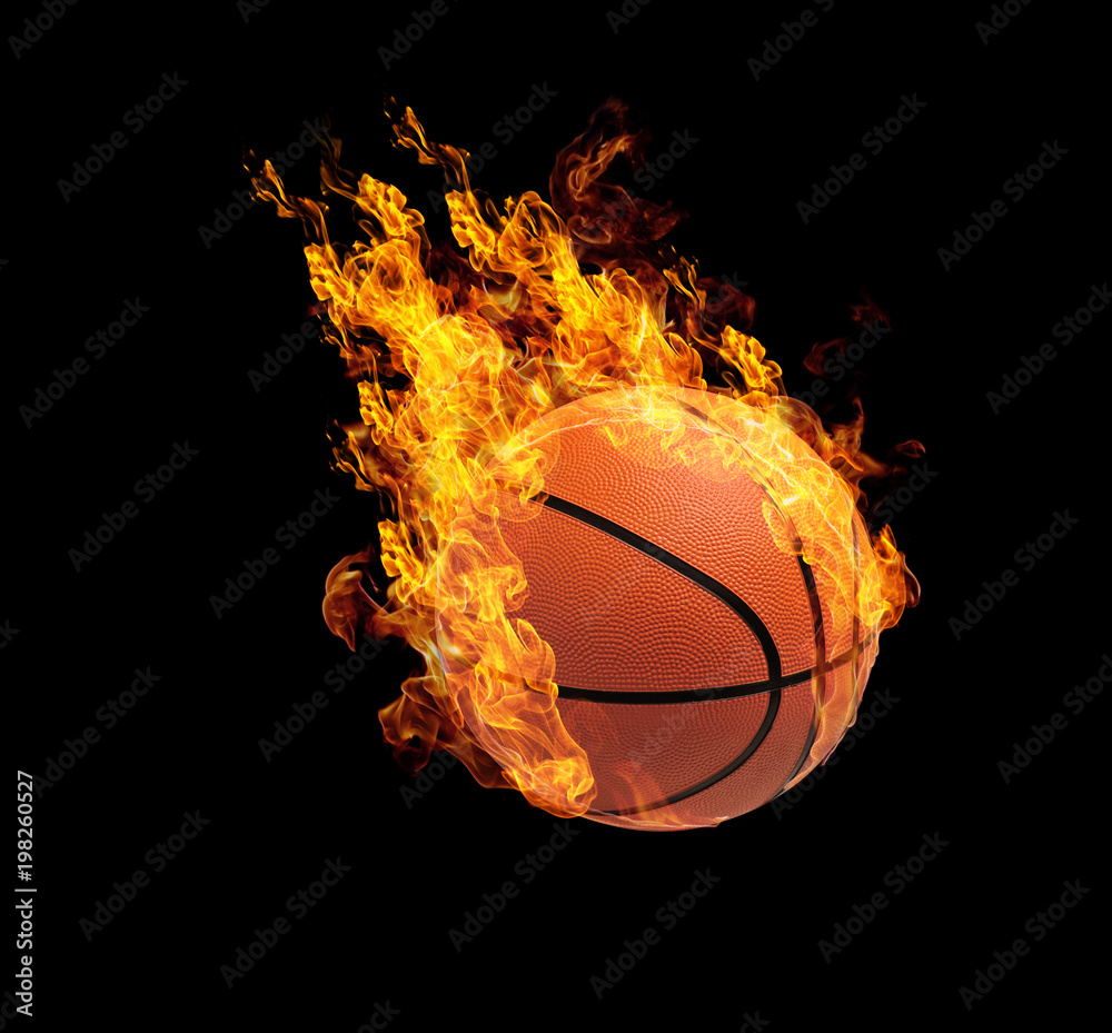 Fire sports ball effect isolated on black Stock Illustration | Adobe Stock