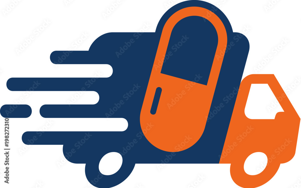 Medicine Delivery Logo Icon Design Stock Vector | Adobe Stock