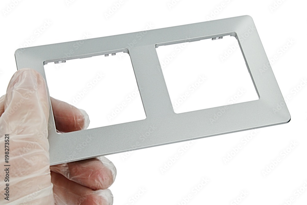 Twin light switch frame made of design plastic material looking like ...