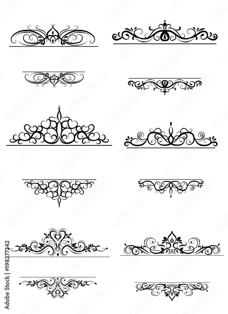 Vintage vector swirl frame set Stock Vector | Adobe Stock