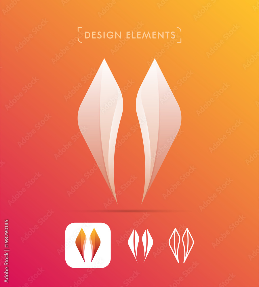 Vector abstract logo elements. Material design, flat, line art icons ...