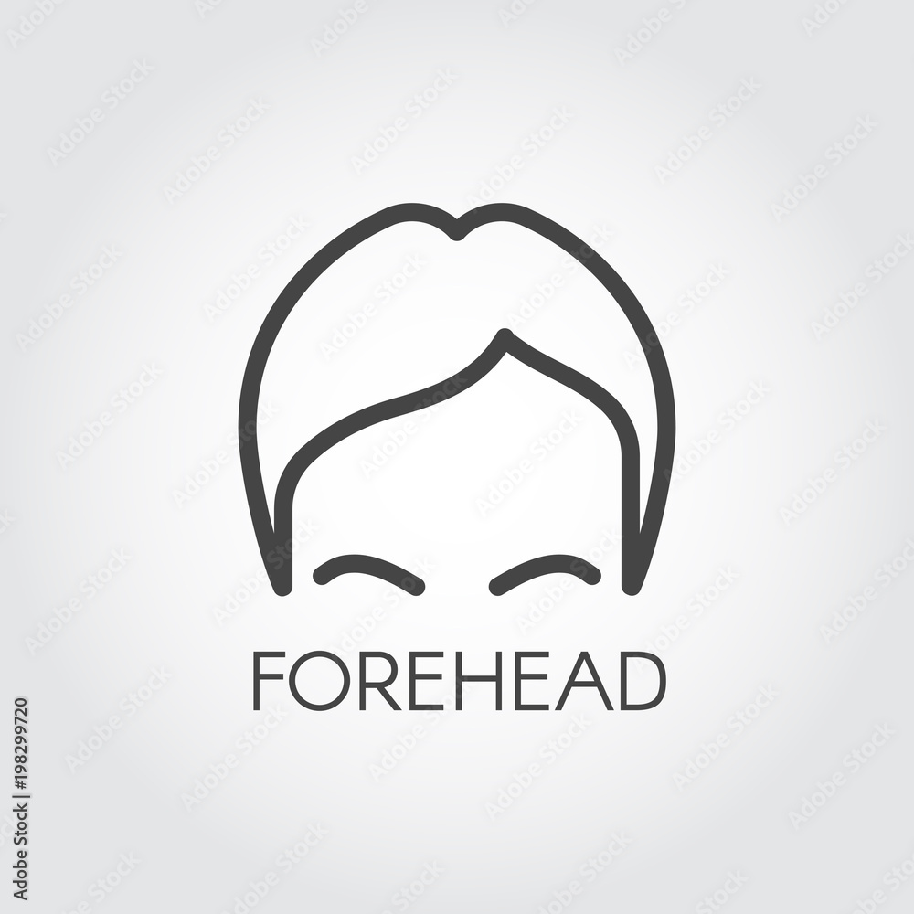 Poster Icon of the human forehead drawing in line style – Wall Art ...
