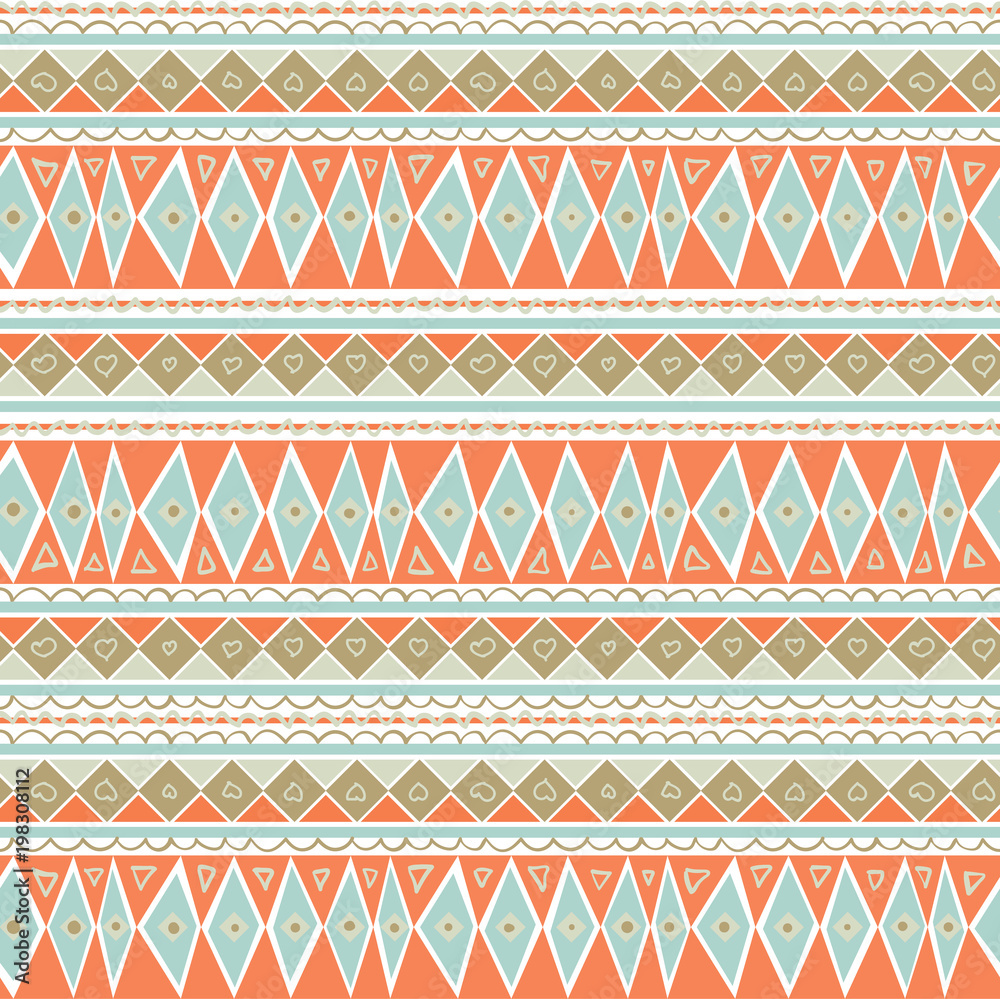 Coral And Mint Pattern