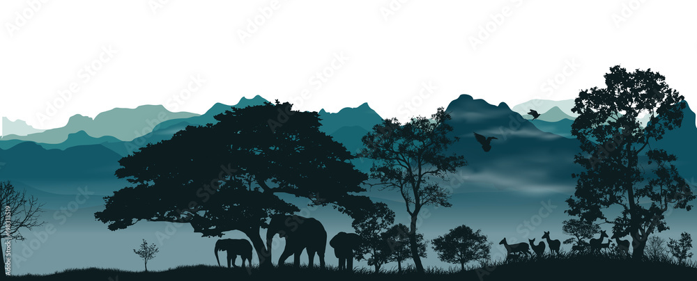 Beautiful forest full Tree banners. Stock Vector | Adobe Stock