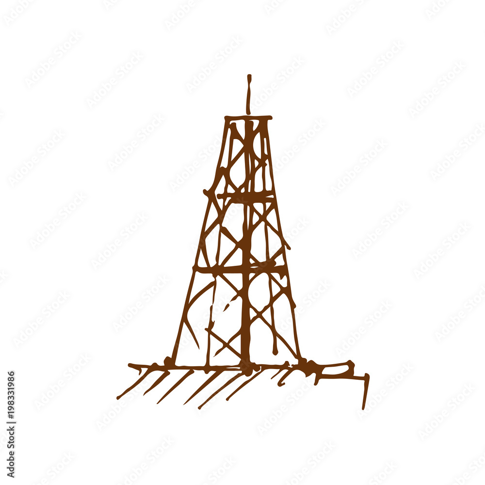 Oil Derrick Drawing
