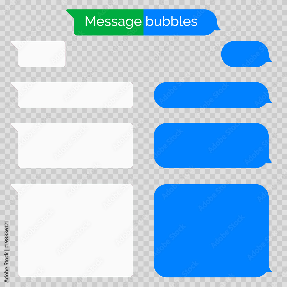 Message chat bubbles vector icons for messenger. Vector design template for message chat Stock ...