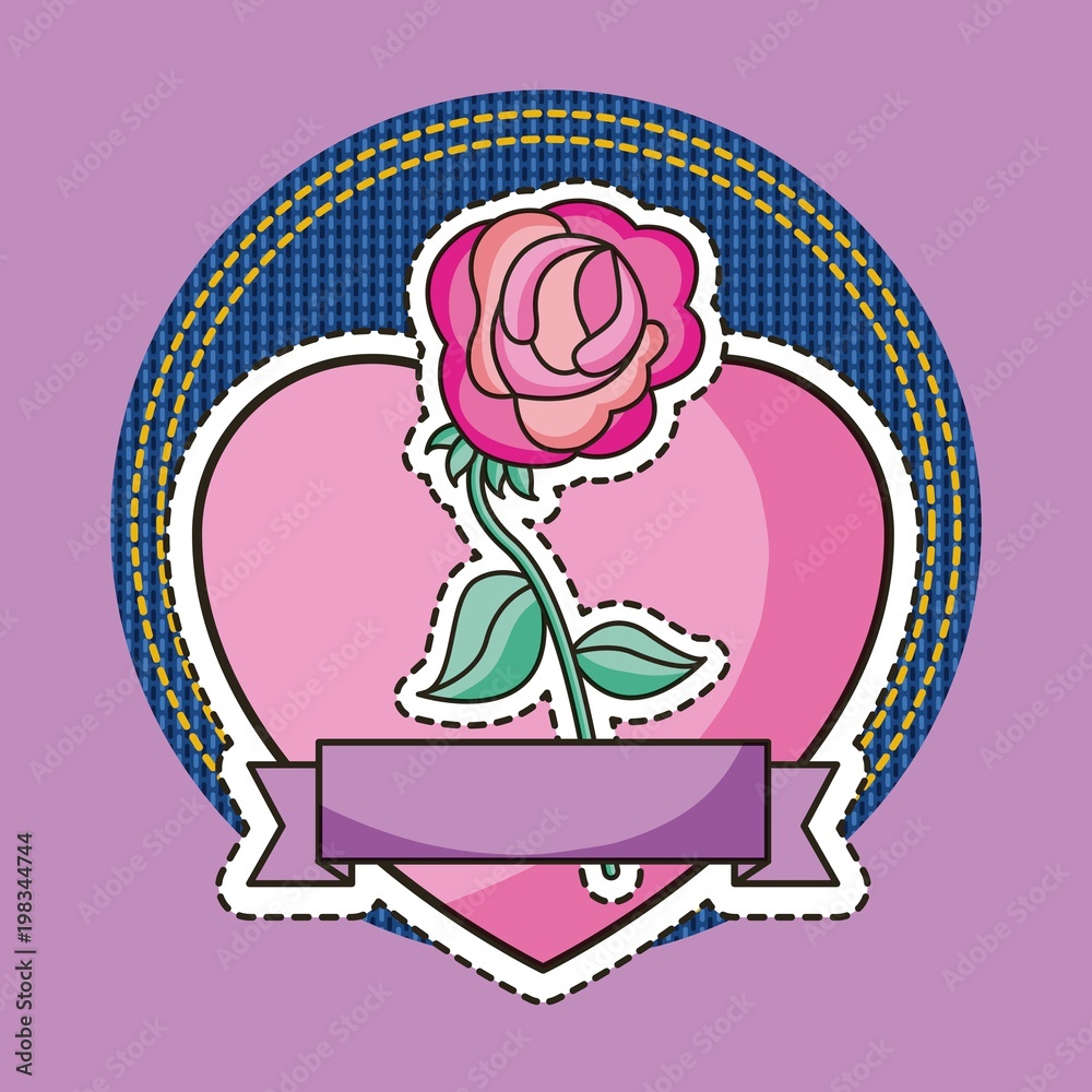 Heart With Rose And Banner