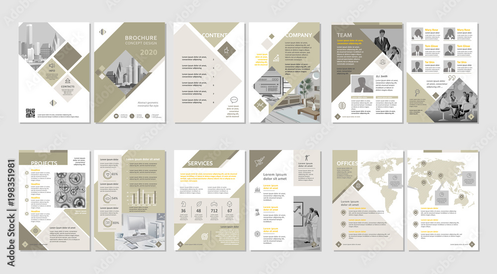 Brochure creative design. Multipurpose template with cover, back and ...