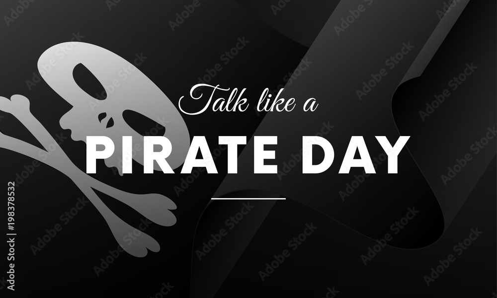 International Talk Like A Pirate Day. Pirate flag. Jolly Roger flag ...