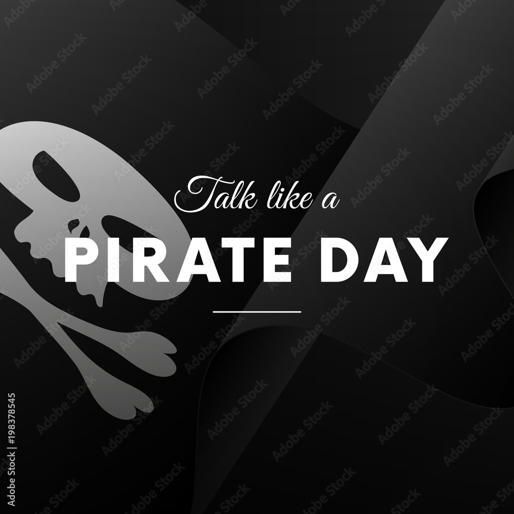 International Talk Like A Pirate Day. Pirate flag. Jolly Roger flag ...