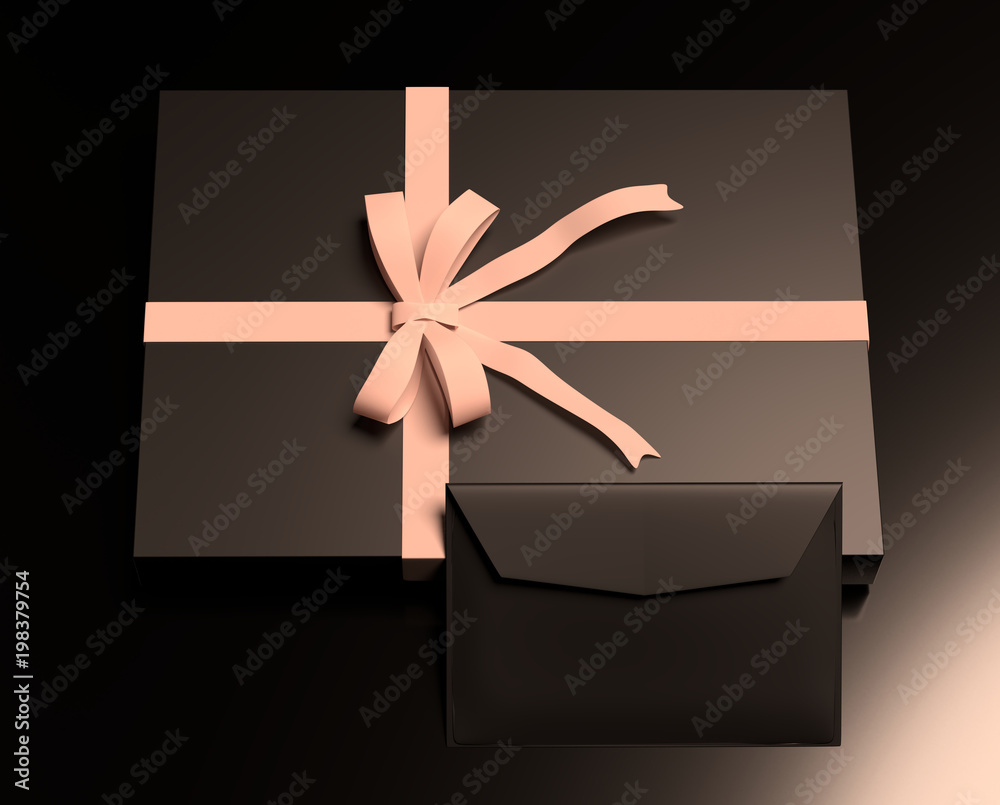 Black Gift Box Pink Bow