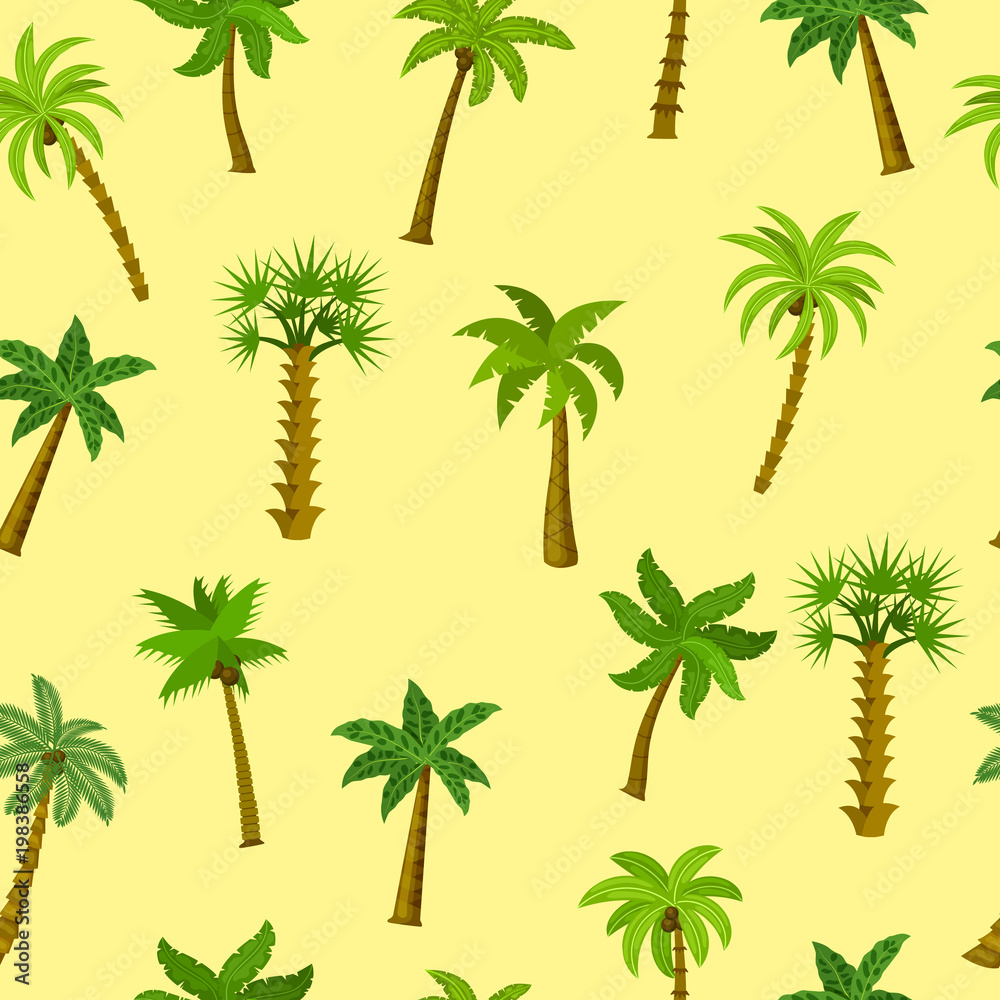 Summer palm tree seamless pattern for package design or wallpaper ...