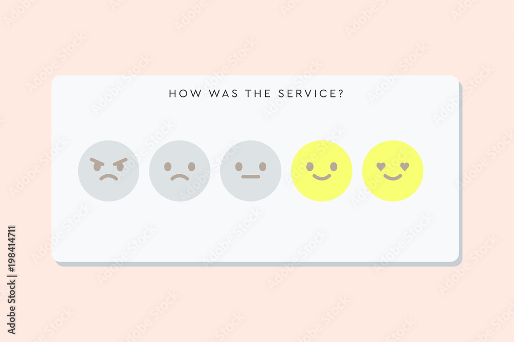 Vector Smiley Faces for Rating or Review, Feedback Rate Emoticon ...