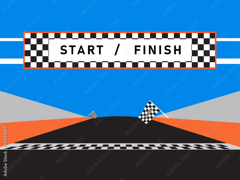 Race Finish Line Cartoon