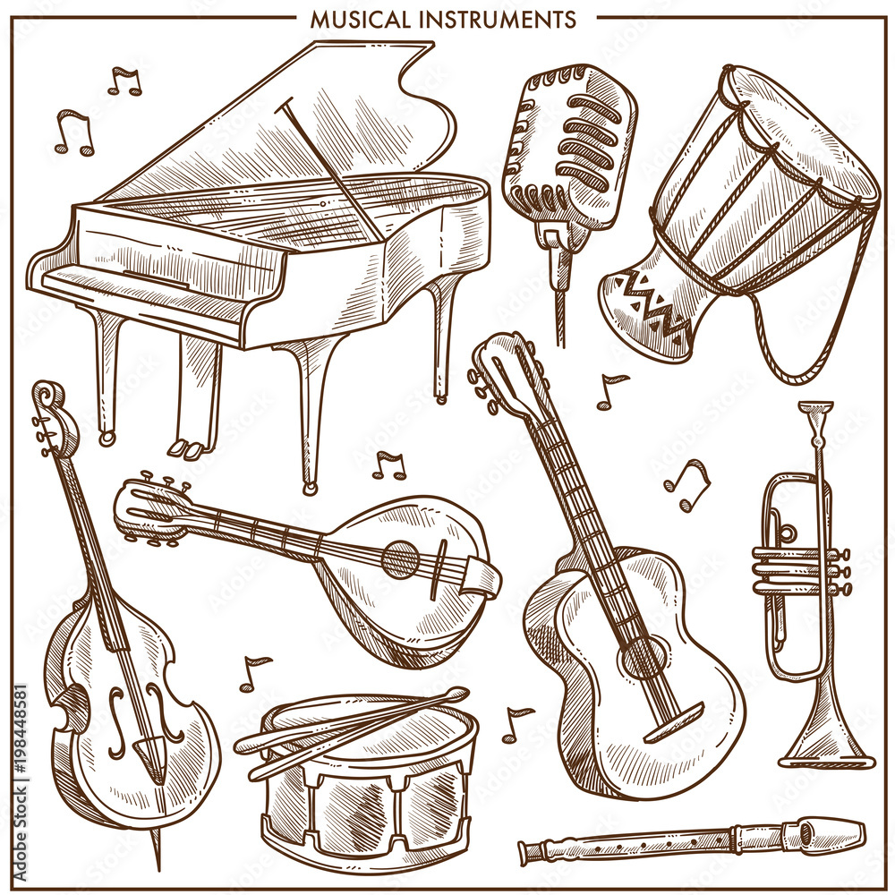 Drawings Of Jazz Instruments