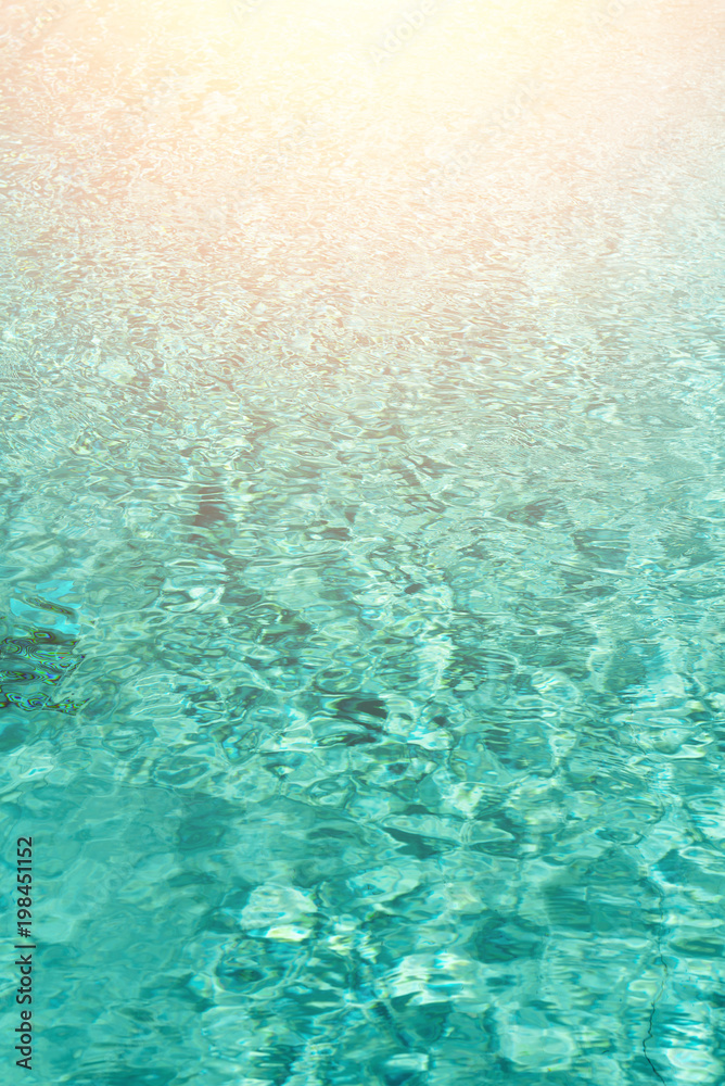 Close up abstract water texture. Turquoise swimming pool water ...