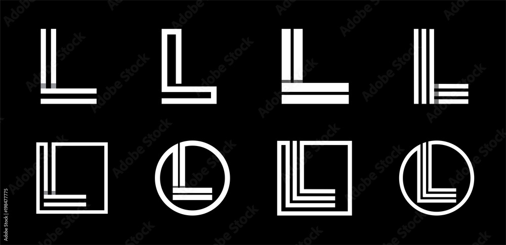 Capital letter L. Modern set for monograms, logos, emblems, initials ...
