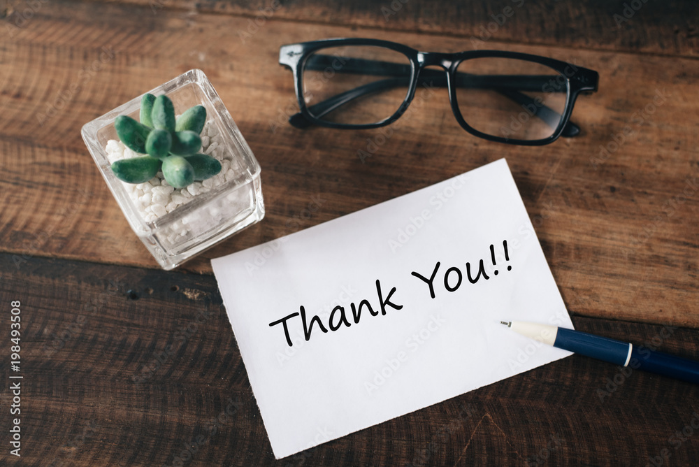 White paper note written word THANK YOU. Appreciation concept Stock ...