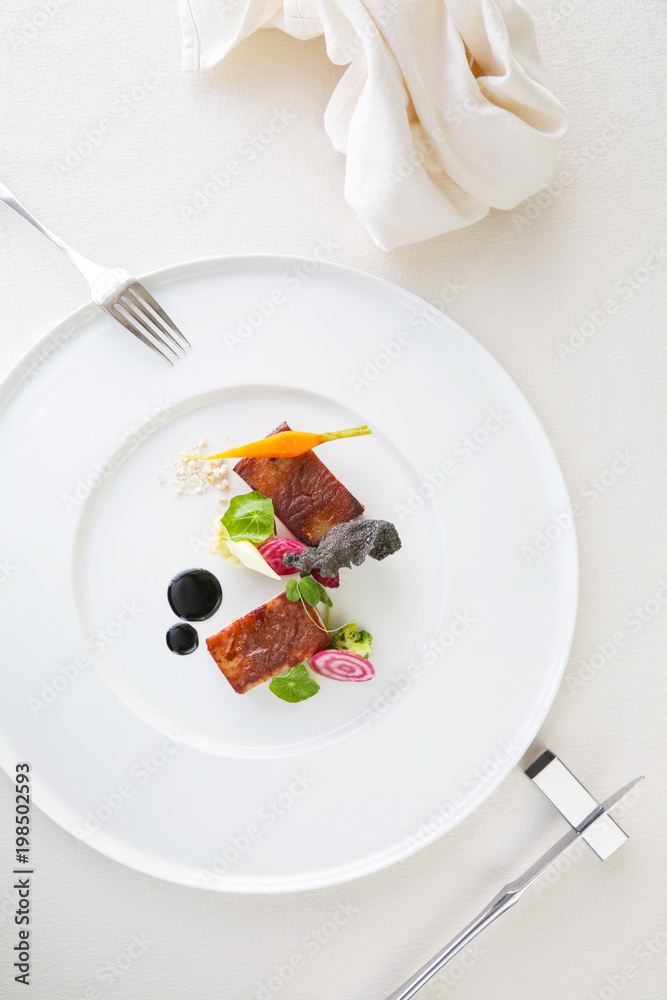Exquisite dish, creative restaurant meal concept, haute couture food ...