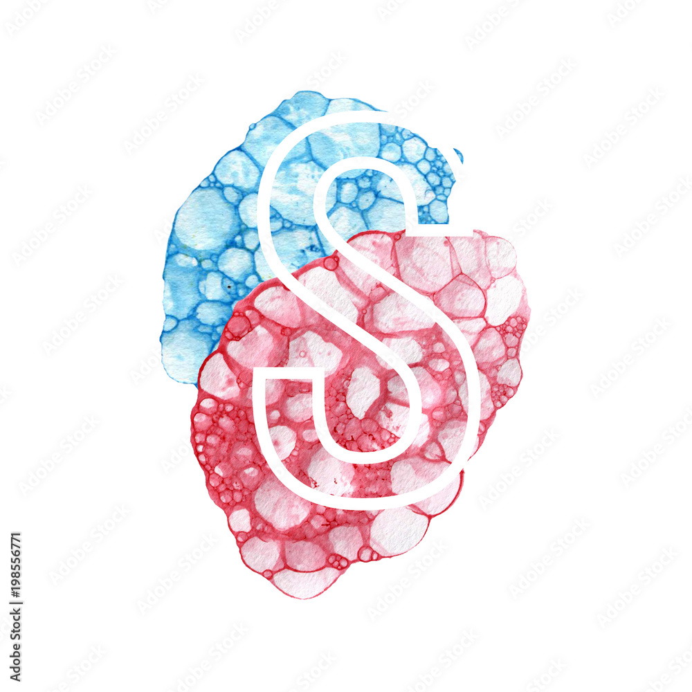 Colorful watercolor aquarelle font type handwritten hand draw doodle ...