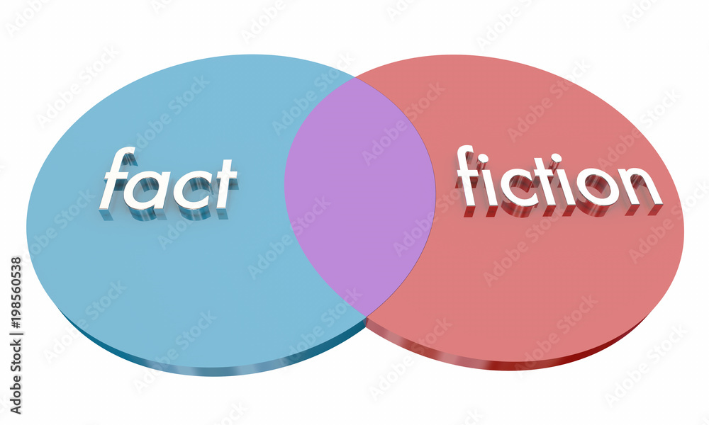 Fact Vs Fiction 2 Circles Venn Diagram Lies Truth 3d Illustration Stock ...