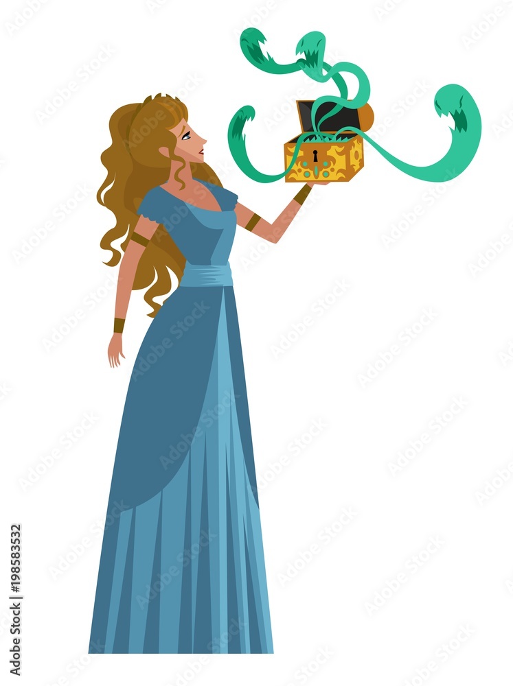pandora opening the box Stock Vector | Adobe Stock