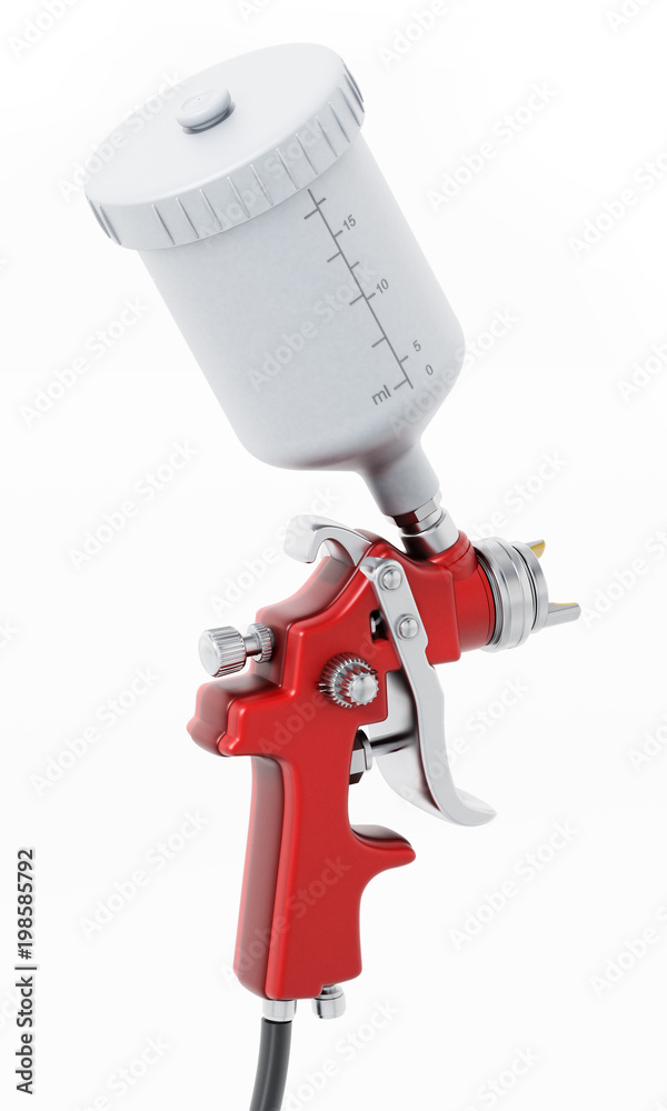 Professional paint gun isolated on white background. 3D illustration ...