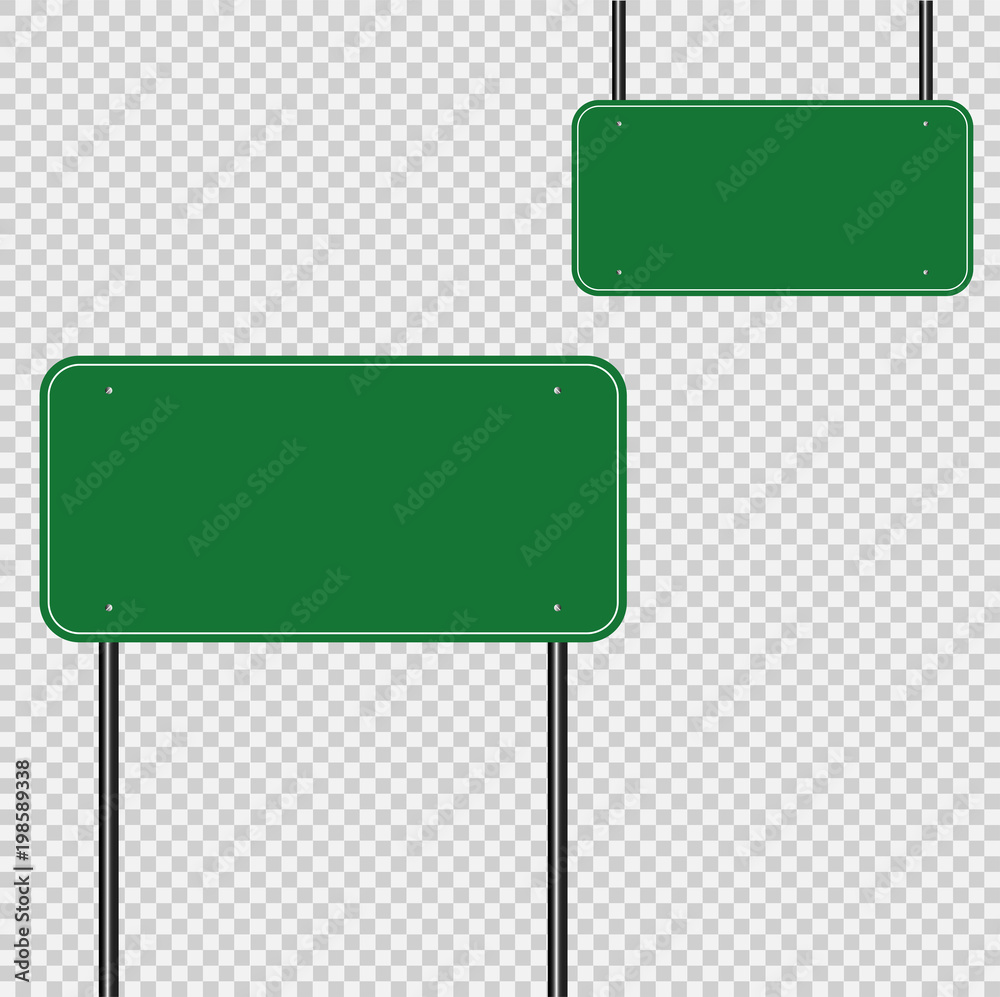 sign road green,Sign board on transparent background. Vector ...