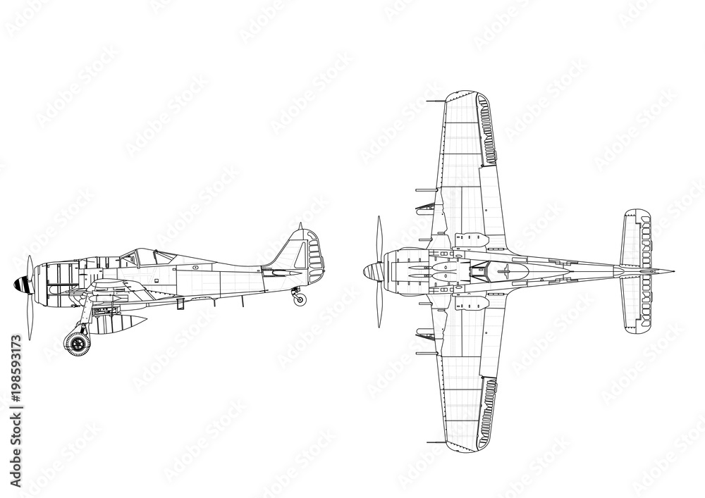 Military Aircraft Blueprint
