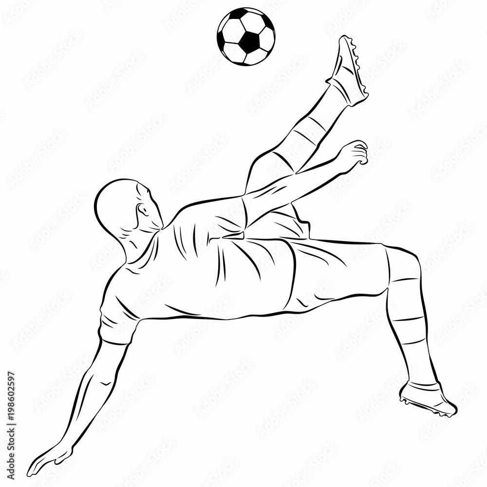 illustration of soccer player, vector draw Stock Vector | Adobe Stock