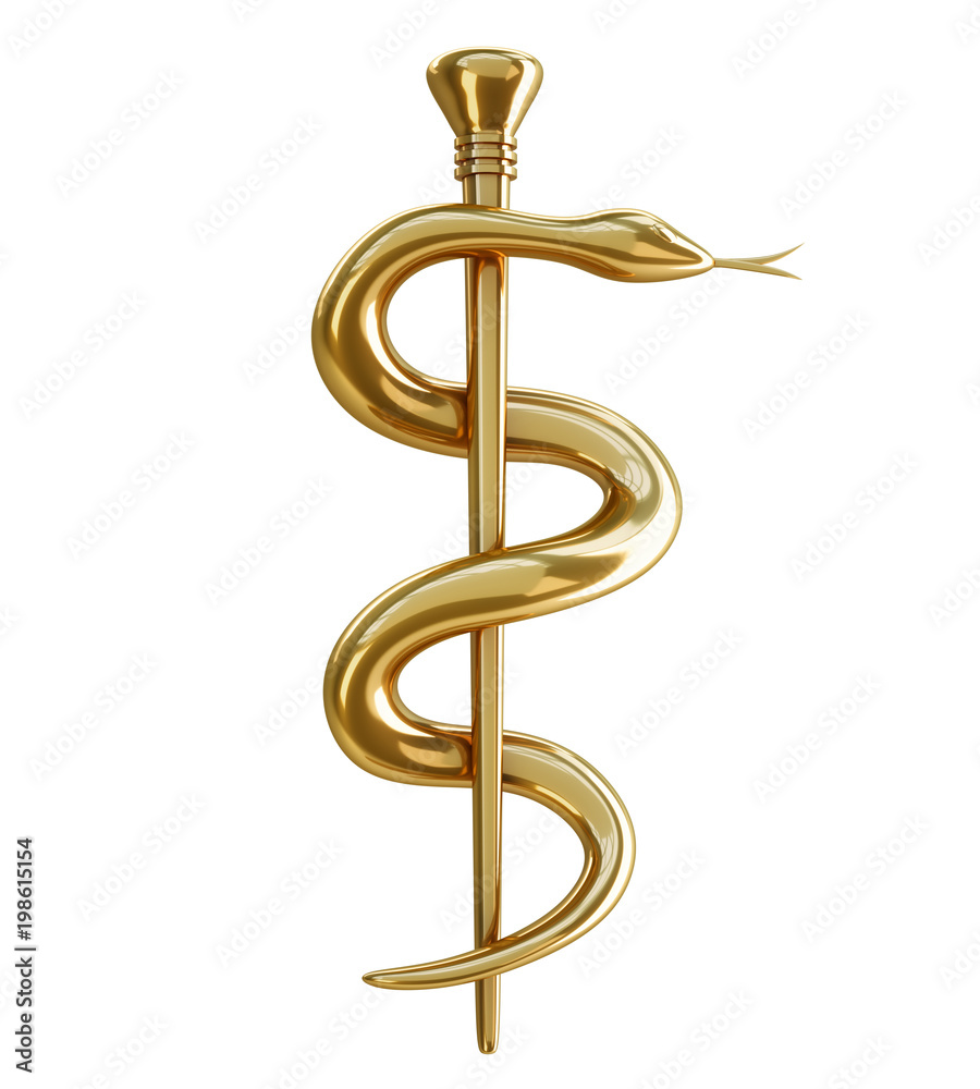 Goldener Äskulapstab ilustración de Stock | Adobe Stock