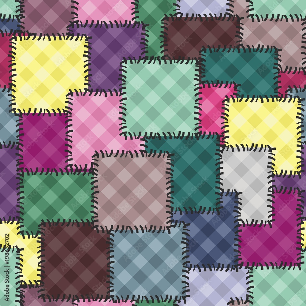 seamless patchwork background Stock Vector | Adobe Stock
