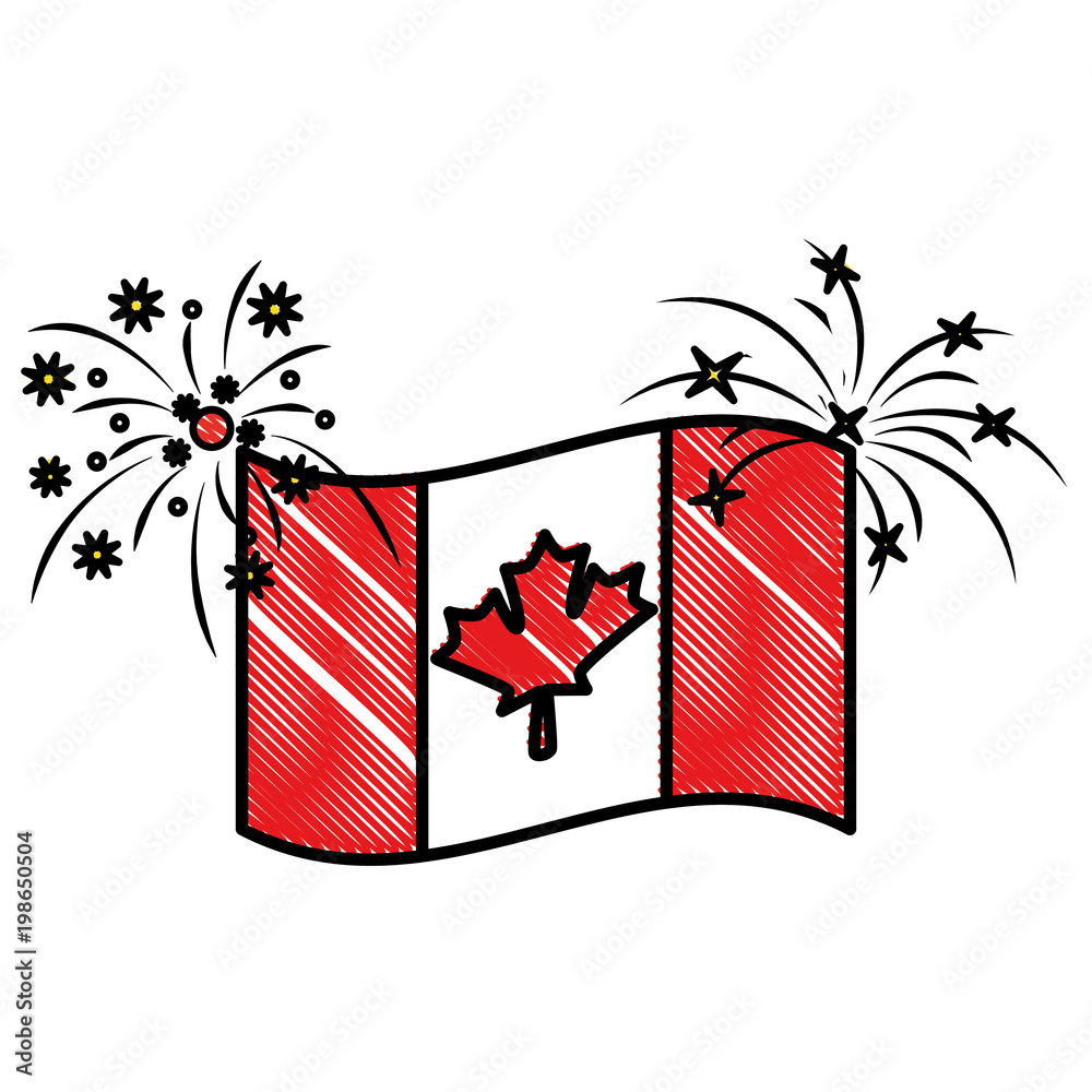 Canadian Flag Waving Drawing