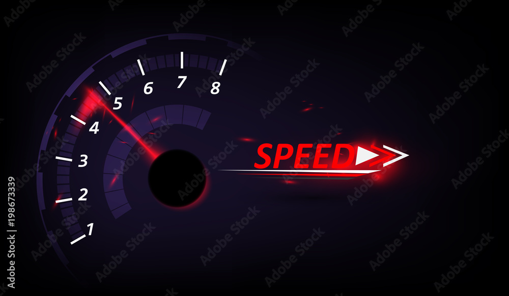 Speed motion background with fast speedometer car. Racing velocity ...