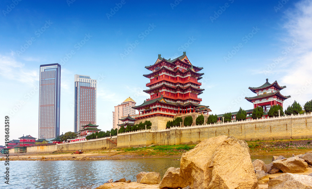 Fototapeta park azjatycki nowoczesny krajobraz architektura - Dekowizja.pl