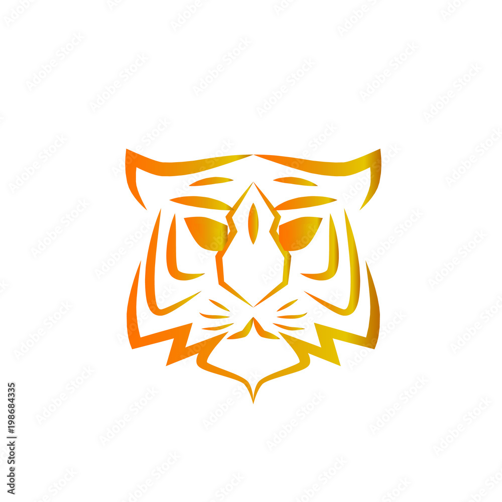 tiger head logo icon Stock Illustration | Adobe Stock