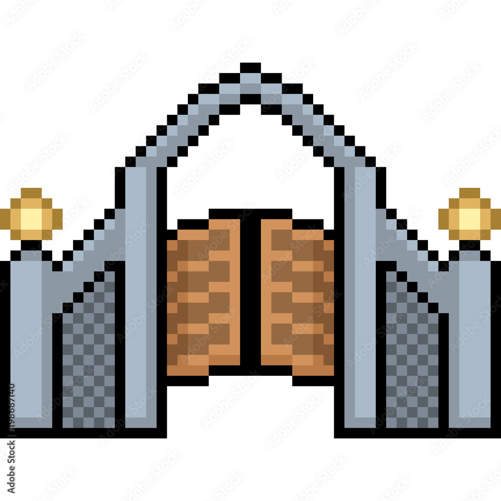 vector pixel art gate Stock Vector | Adobe Stock