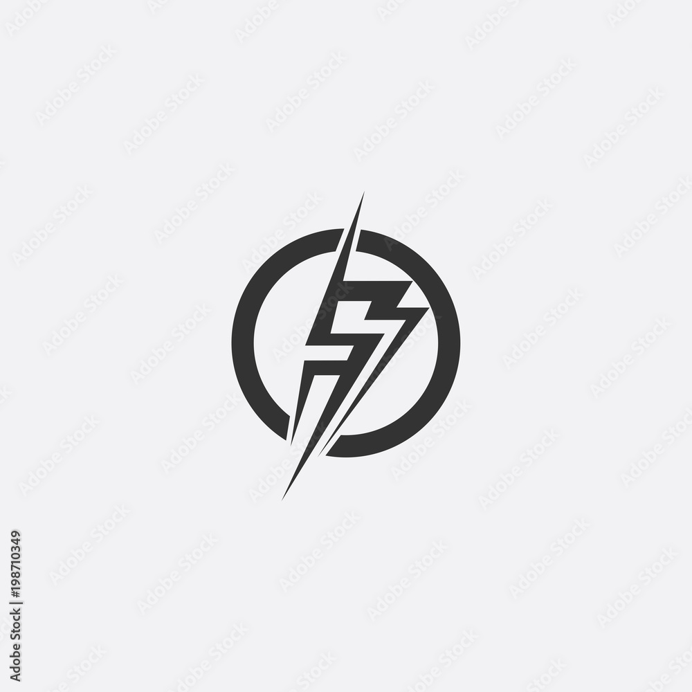 Lightning, electric power vector design element. Energy and thunder ...