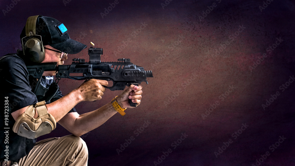 Male aim 9mm pistol gun with conversion kit to carbine and shoot to ...