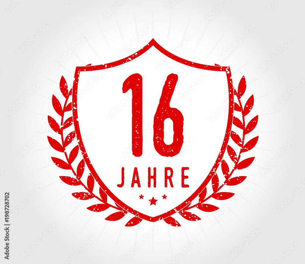 16 Jahre Schild Vektor Stock Vector | Adobe Stock