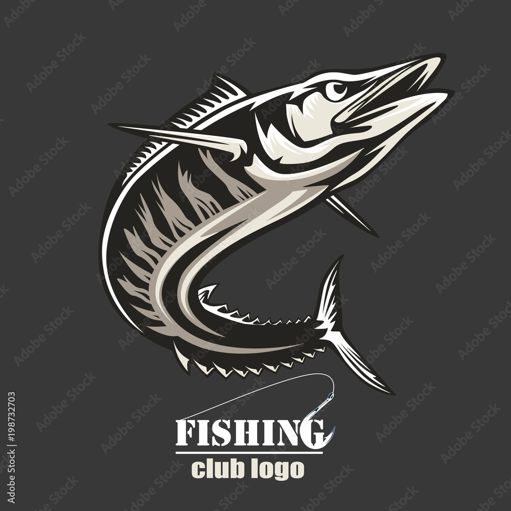 Vector Illustration of a wahoo , Acanthocybium solandri, a scombrid ...