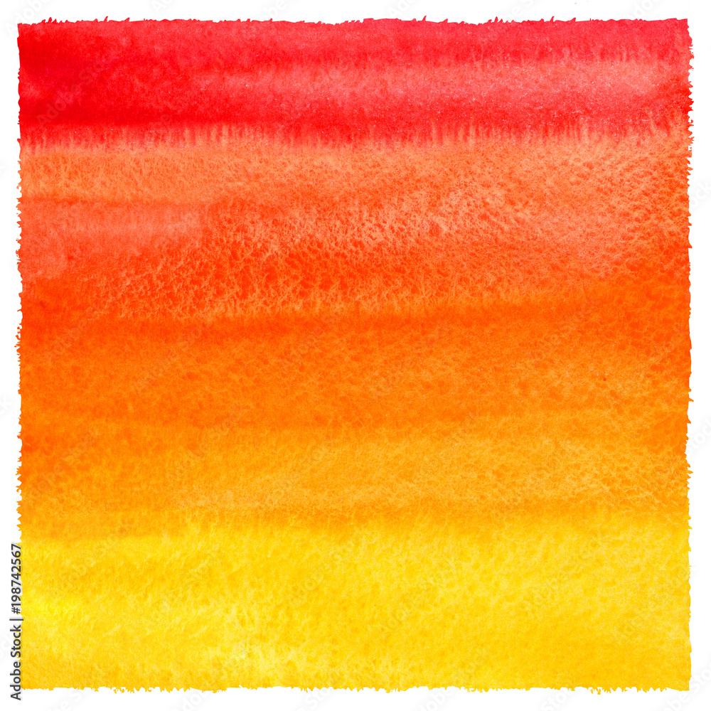 Red, orange, yellow gradient watercolor background with uneven ...